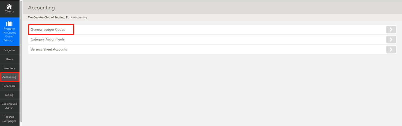 How to add General Ledger Codes