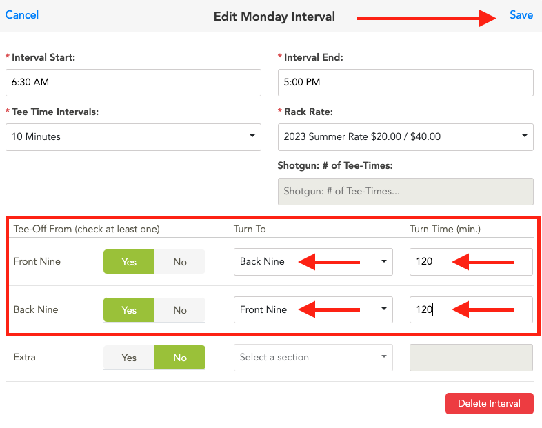 How to Set Turn Times on your Tee Sheet