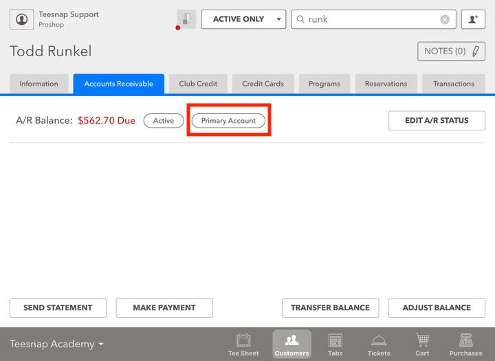 How to Setup Primary and Linked A/R Accounts
